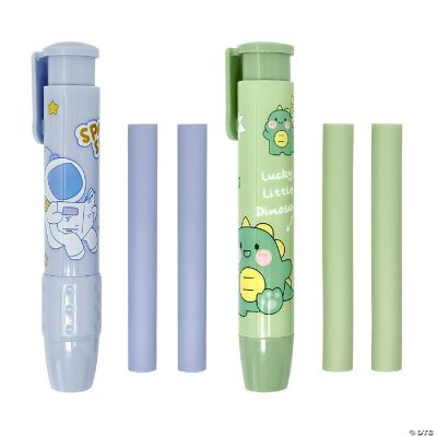 Wrapables Spaceman & Dinosaur Clickable Push Button Erasers ...