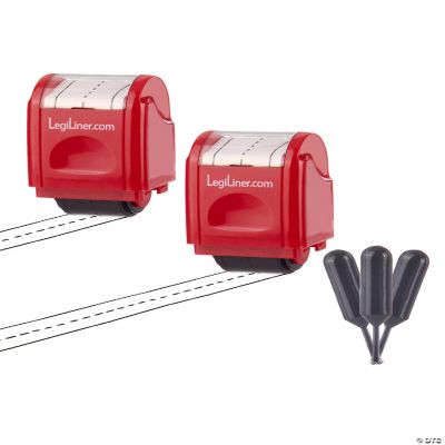 Legiliner Bundle of 2 Red Dashed Handwriting Line and Large Ink Refill Set