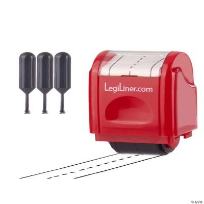 Legiliner Bundle of Red Dashed Handwriting Line and Large Ink Refill Set