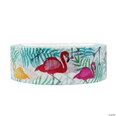 Wrapables 15mm x 10M Washi Masking Tape, Colorful Flamingos | Oriental ...