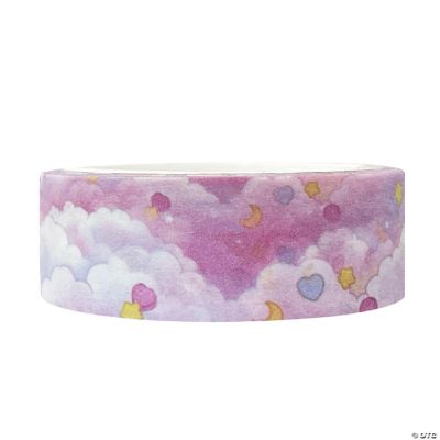 Wrapables 15mm x 5M Washi Masking Tape, Pink Clouds | Oriental Trading
