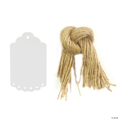 Wrapables Small White Gift Tags/Kraft Scalloped Edge Hang Tags with ...