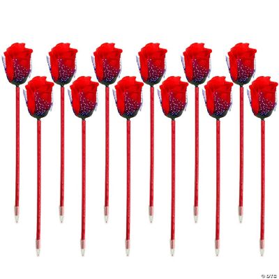 Wrapables Rose Flower Ballpoint Pens (Set of 12) | Oriental Trading