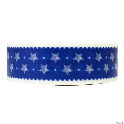 Wrapables Decorative Washi Masking Tape, Royal Blue Stars Ribbon ...