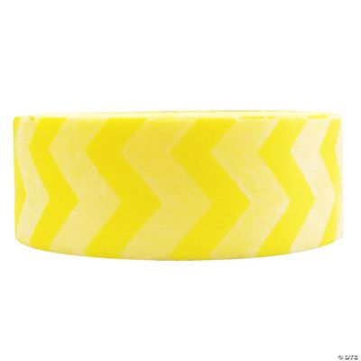 Wrapables Striped Washi Masking Tape, Light Yellow Short Chevron ...
