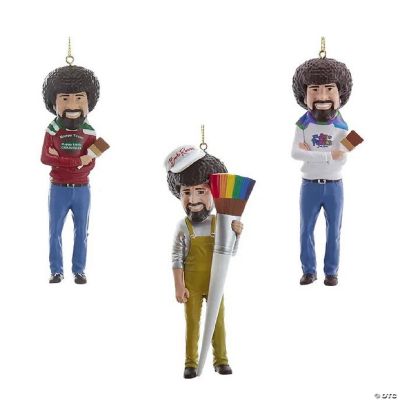 Kurt S. Adler Christmas Bob Ross Plastic Ornament Sets- Multi-Colored ...