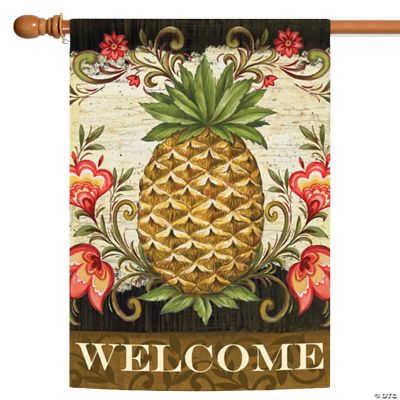 Toland Home Garden 28" x 40" Pineapple & Scrolls Double Sided House Flag