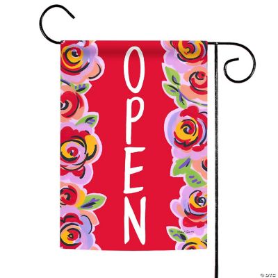 Toland Home Garden 12.5" x 18" Red Floral Open Garden Flag
