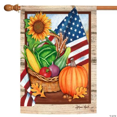 Toland Home Garden 28" x 40" American Harvest House Flag