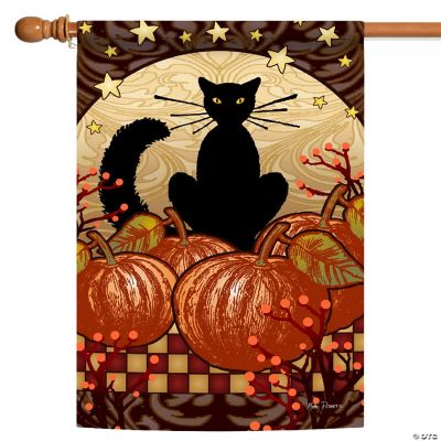 Toland Home Garden 28" x 40" Moonlight Cat House Flag