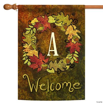 Toland Home Garden 28" x 40" Fall Wreath Monogram A House Flag