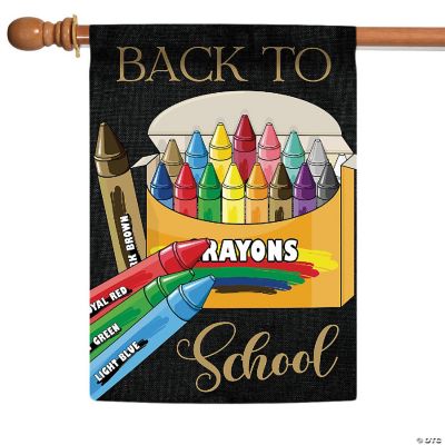 Toland Home Garden 28" x 40" School Crayons Double Sided House Flag