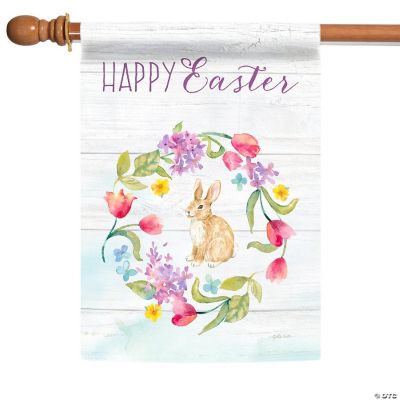 Toland Home Garden 28" x 40" Easter Bunny Wreath Double Sided House Flag