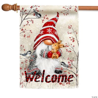 Toland Home Garden 28" x 40" Winter Welcome Gnome Double Sided House Flag
