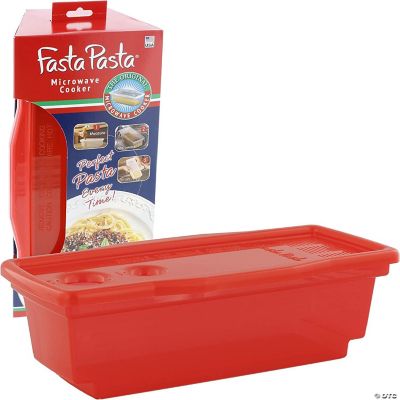Microwave Pasta Cooker- The Original Fasta Pasta (Red)- Quickly Cooks ...