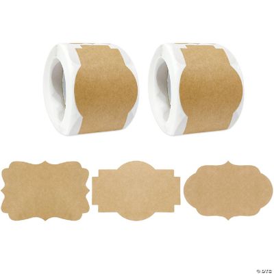 Wrapables Kraft Paper Stickers, Mason Jar Labels (300pcs), Fancy Frame ...