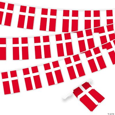 G128 8.2x5.5IN Flag Pieces 33FT Full String, Denmark Printed 150D ...