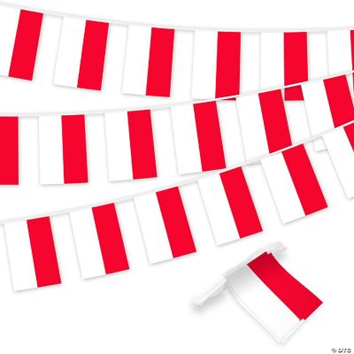 G128 8.2x5.5IN Flag Pieces 33FT Full String, Poland Printed 150D ...