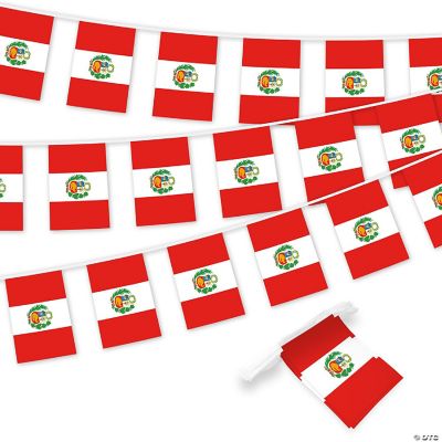 G128 8.2x5.5IN Flag Pieces 33FT Full String, Peru Printed 150D ...