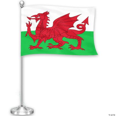 G128 5.5x8.25 Inches 1PK Wales Printed 300D Polyester Desk Flag ...