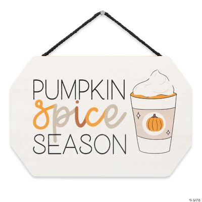 Open Road Brands 5x8 Pumpkin Spice Season Hanging Wood Wall Decor ...