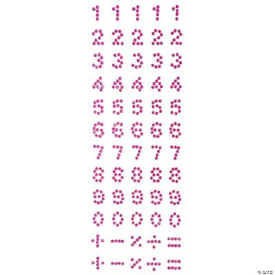 Wrapables Numbers Adhesive Rhinestones, Rose Red | Oriental Trading