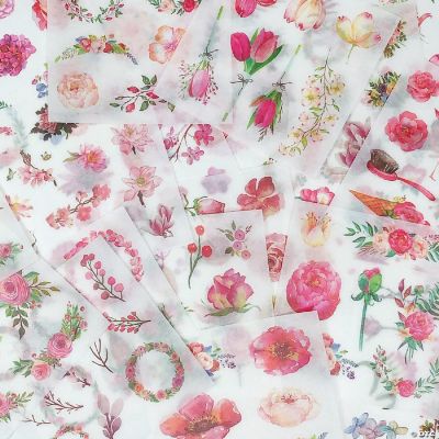 Wrapables Washi Scrapbooking Stickers Box Set, Pink Flowers (20 sheets ...