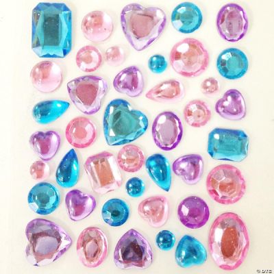 Wrapables Acrylic Self Adhesive Crystal Gem Stickers, Purple/Pink/Blue ...
