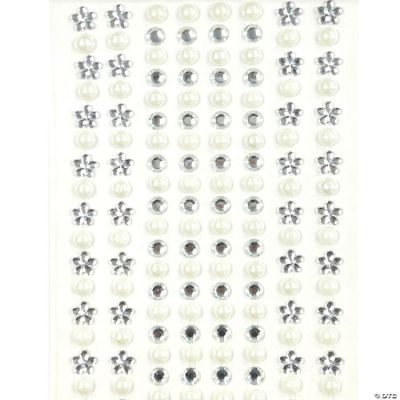 Wrapables 164 pieces Crystal Flower and Pearl Stickers Adhesive ...