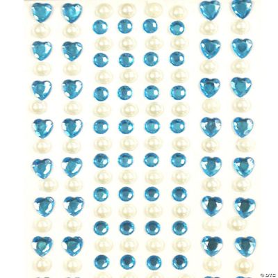 Wrapables 164 pieces Crystal Heart and Pearl Stickers Adhesive ...