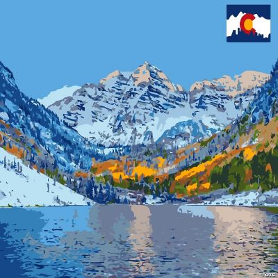 Artwille DIY Paint by Numbers - Lake in Colorado | Oriental Trading