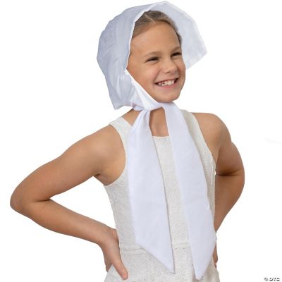 Skeleteen Colonial Pioneer Womens Bonnet - Revolutionary War White ...