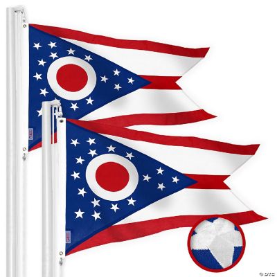 G128 2.5x4ft 2PK Ohio Embroidered 220GSM Spun Polyester Flag | Oriental ...