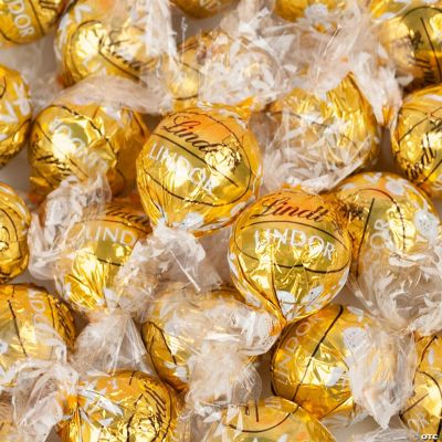27 Pcs Gold Candy Lindor White Chocolate Truffles by Lindt (12oz ...