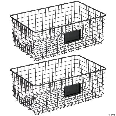 mDesign Metal Wire Kitchen Organizer Basket - Label Slot, 2 Pack, Matte ...