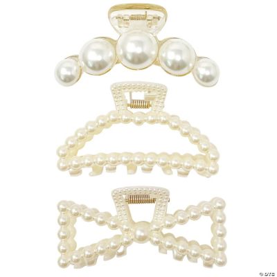 Wrapables Large Pearl Hair Claws Pearl Hair Clips Nonslip Jaw Clips ...