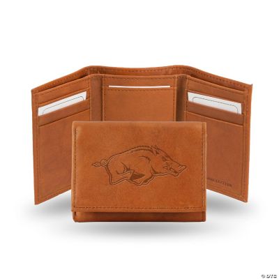 NCAA Rico Industries Arkansas Razorbacks Embossed Genuine Leather Tri ...