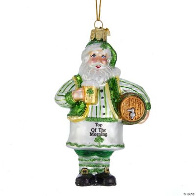 Noble Gems Glass Irish Santa With Beer Ornament NB1510 New
