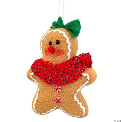 Wrapables Plush Gingerbread Man & Woman Christmas Tree Ornaments (Set ...