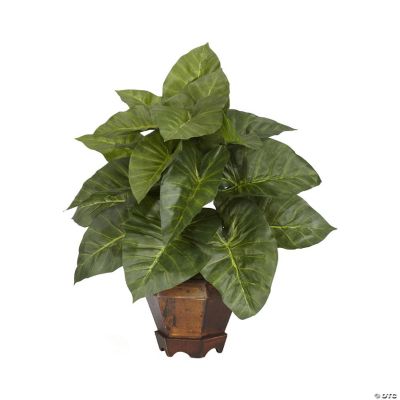 Nearly Natural Taro withVase Silk Plant Green