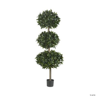 Nearly Natural 5313 Sweet Bay Triple Ball Tree, 69-Inch, Green