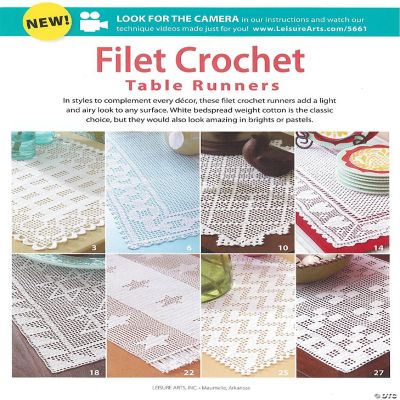 Leisure Arts Filet Table Runners Crochet Bk