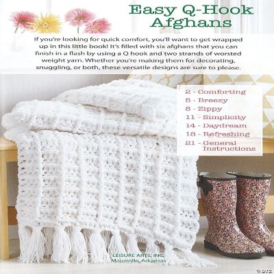 Leisure Arts Easy Q-Hook Afghans Crochet Bk