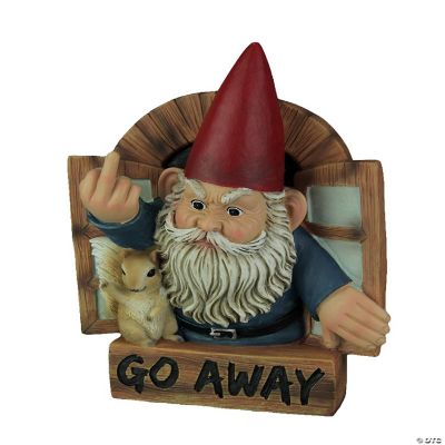 Things2Die4 Grumpy Gnome and Squirrel Rude Gesture Go Away Wall Hanging ...