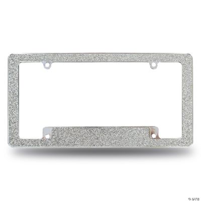 Rico Industries Silver Glitter All Over Automotive License Plate Frame ...