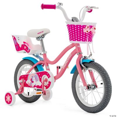 Costway 14 Inches Kids Bicycle with Training Wheels & Basket for Boys ...