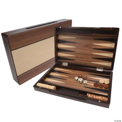 WE Games Backgammon Set with Walnut Stain Wood Case - 12 in. | Oriental ...