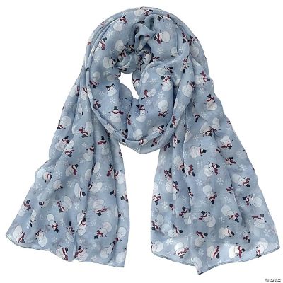 Wrapables Lightweight Winter Holiday Long Scarf, Snowmen & Snowflakes ...