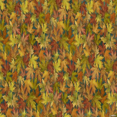 Autumn Splendor Stonehenge Packed Leaves Floral Cotton Fabric by Northcott