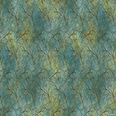 Autumn Splendor Stonehenge Branches Teal Floral Cotton Fabric by Northcott
